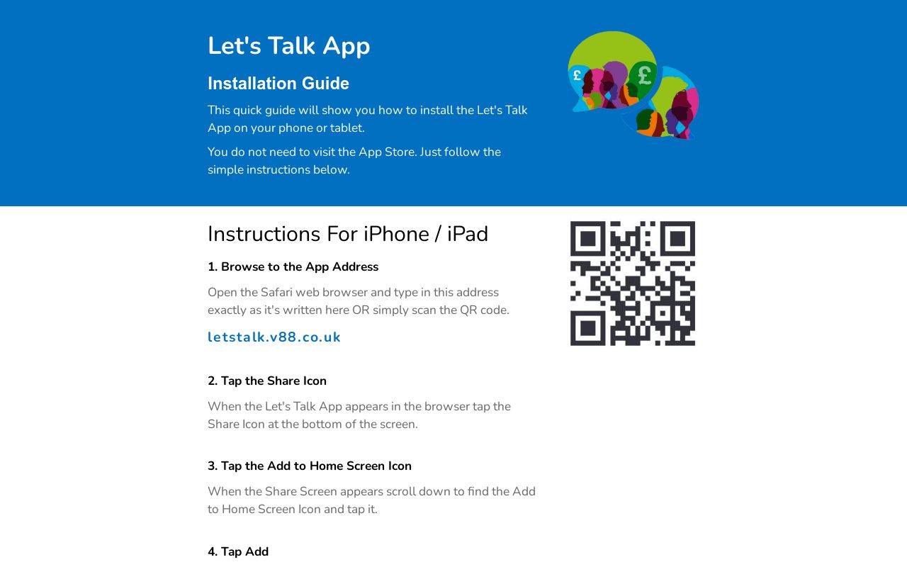 Let's Talk App Installation Guide